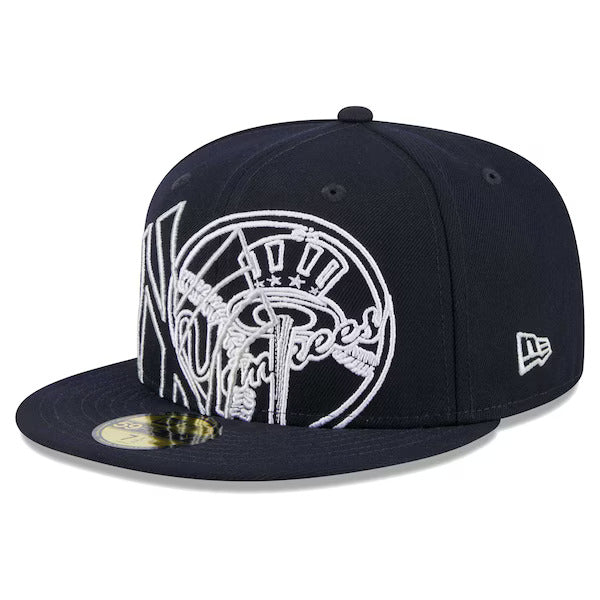 New York Yankees New Era Navy Game Day Overlap 59FIFTY Fitted Hat ...